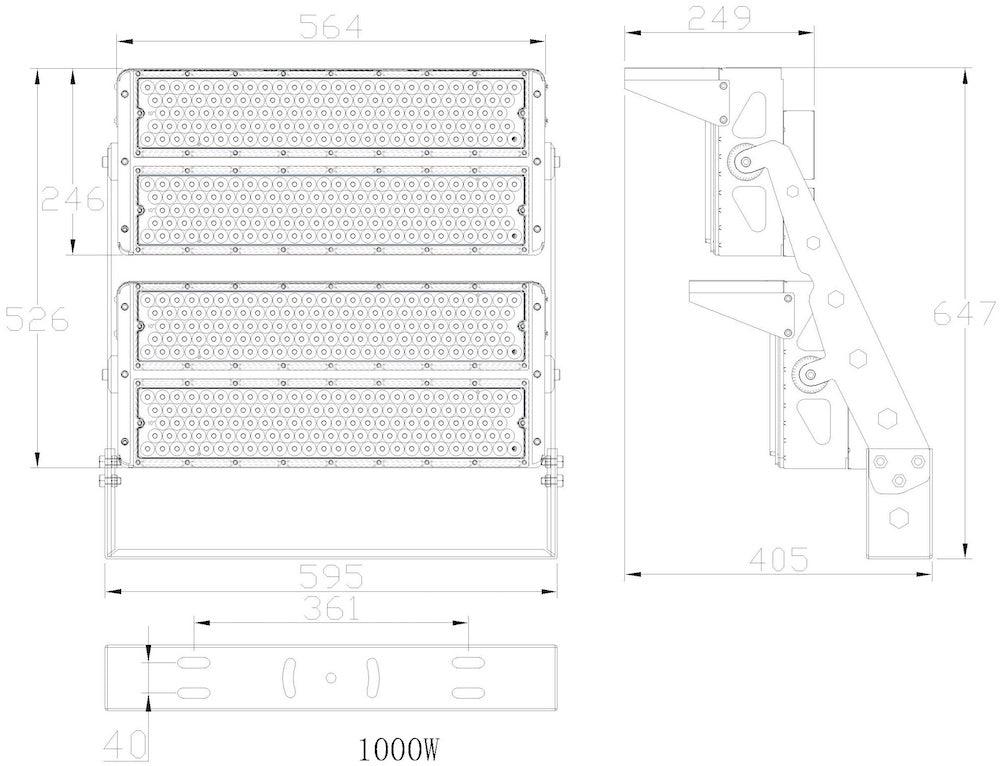LED Adjustable Modular 1000 Sports Light – INUI